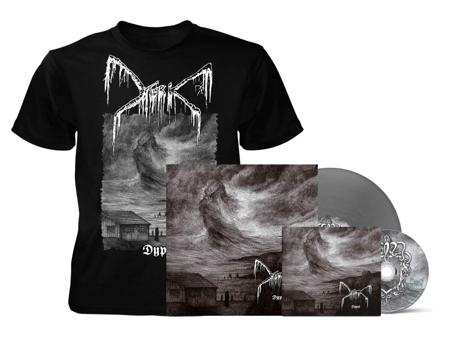 MORK – Dypet silver vinyl, CD & t-shirt bundle – Mork